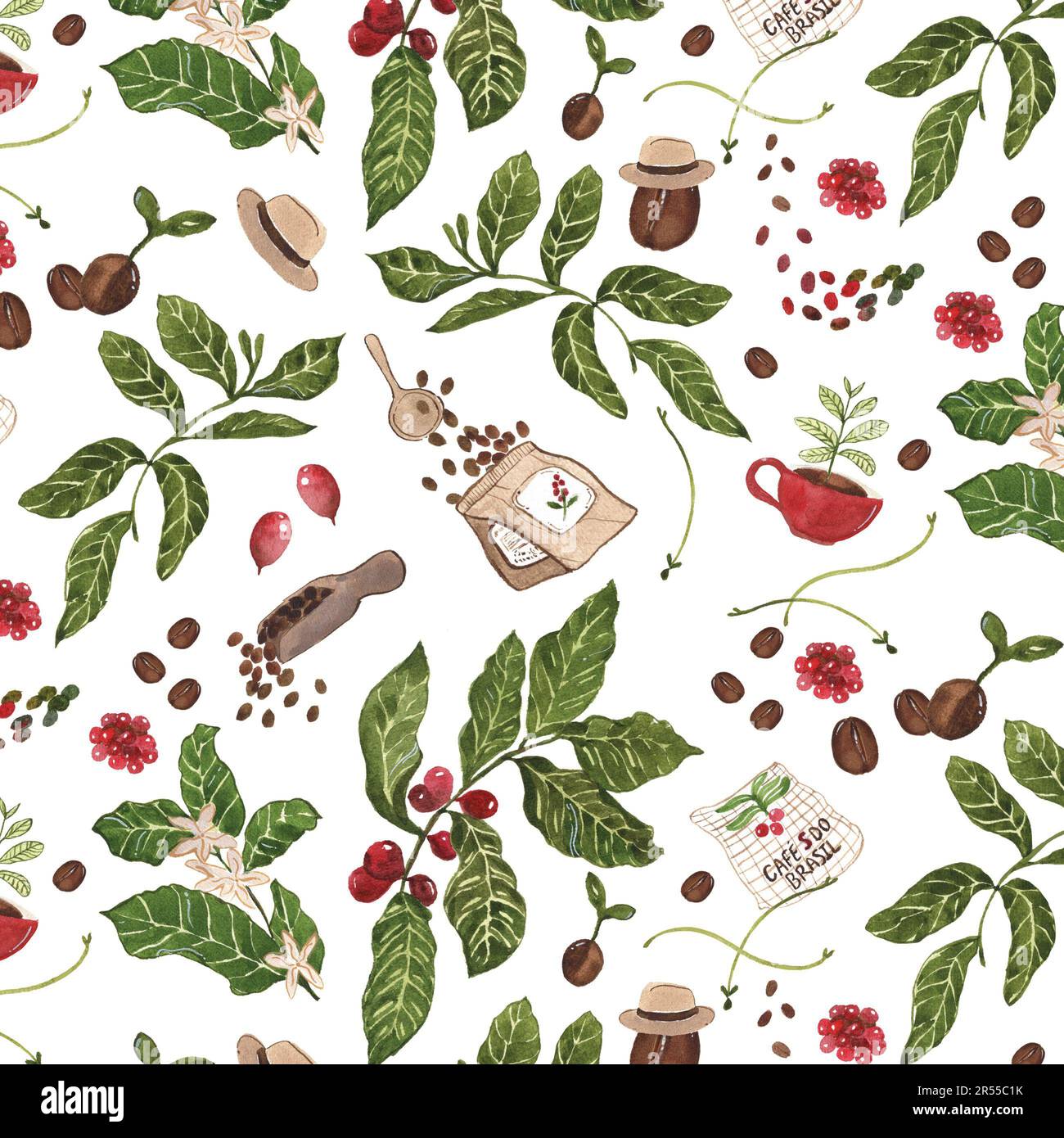 Coffee origin sample pattern Stock Photo - Alamy