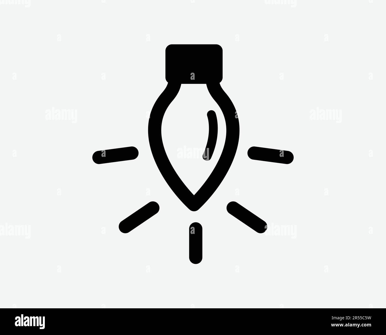 Christmas Light Bulb Icon. Lightbulb Decoration Holiday Winter Season ...