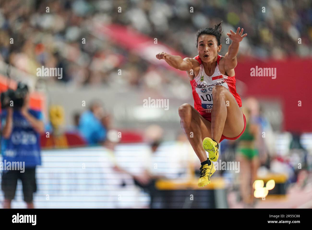 Maria Natalia Londa in the long jump at the Doha 2019 World Athletics ...