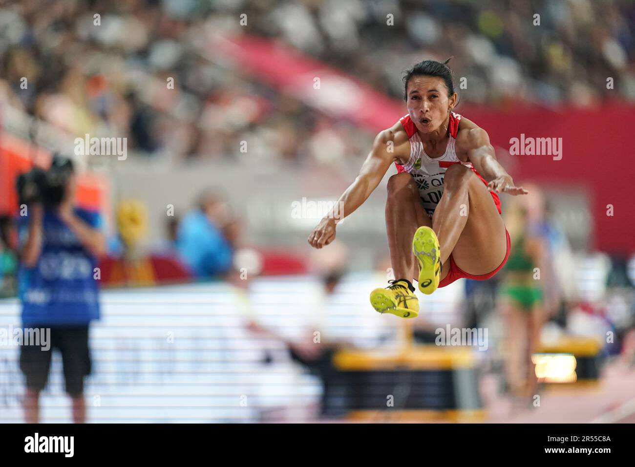 Maria Natalia Londa in the long jump at the Doha 2019 World Athletics ...