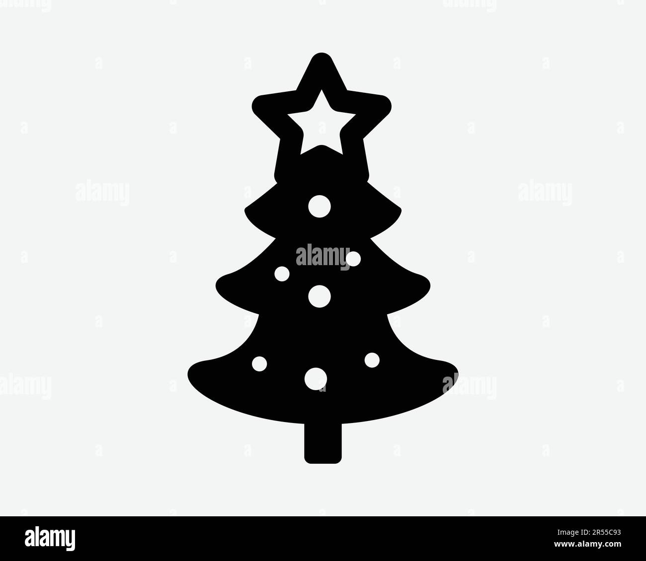 Christmas Tree Icon. Winter Holiday Season Decoration Star Celebration ...