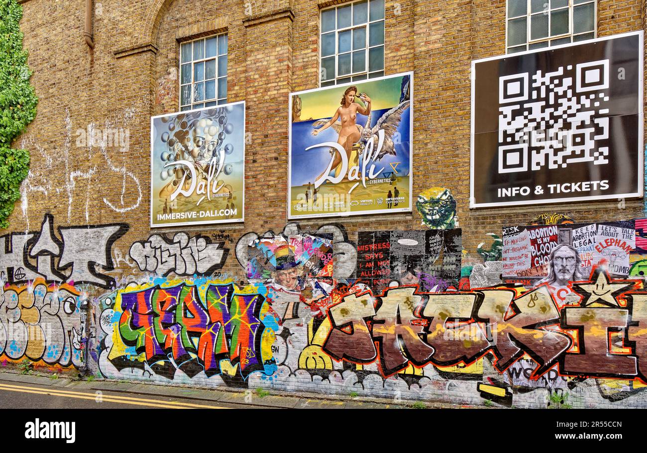 London Brick Lane Tower Hamlets shops cafes restaurants wall in Buxton ...