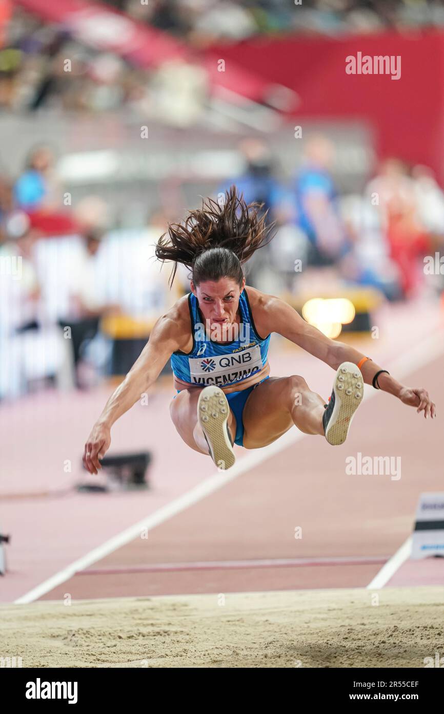 Tania Vicenzino in the long jump at the Doha 2019 World Athletics ...