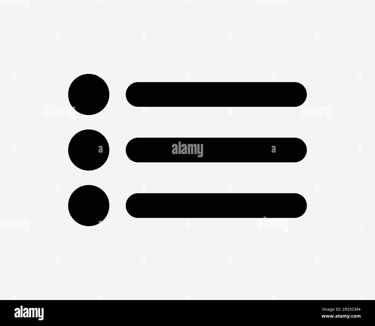 Menu List Icon App Navigation Option Page Interface Dropdown Three Lines Button Dots Sign Symbol