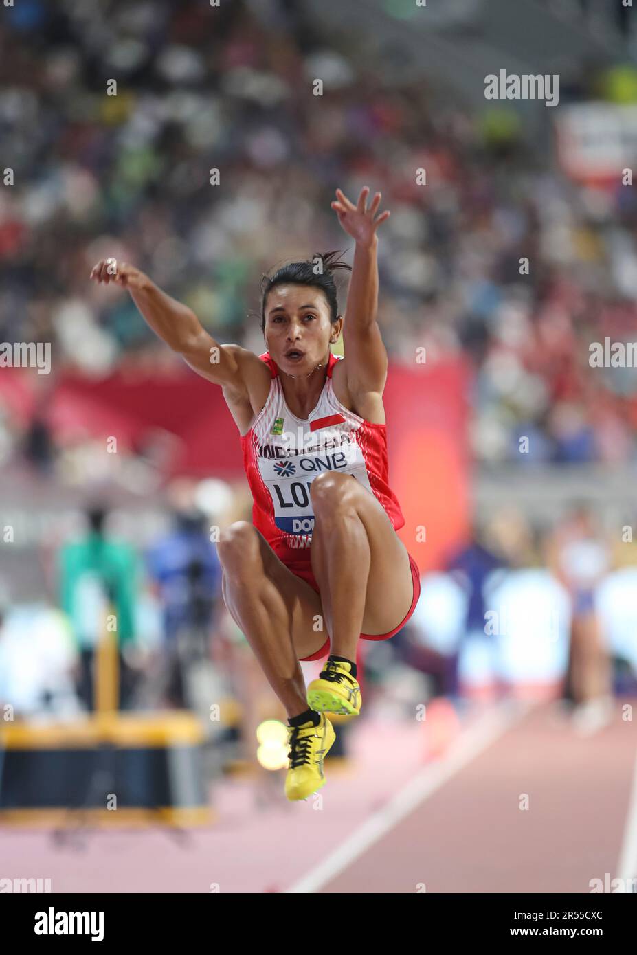 Maria Natalia Londa in the long jump at the Doha 2019 World Athletics ...