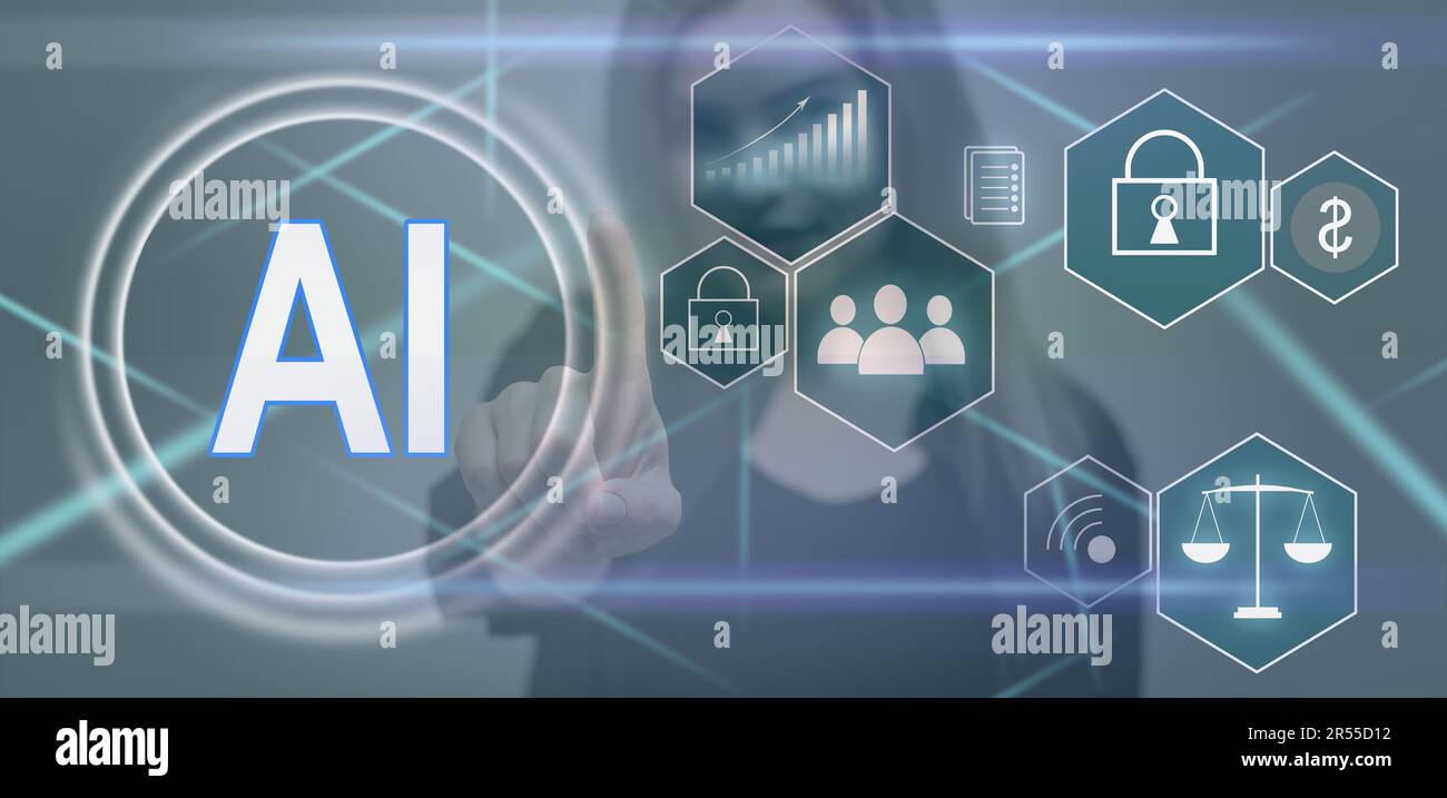 Doc AI icon on virtual screen. Futuristic medicine, world assistance ...