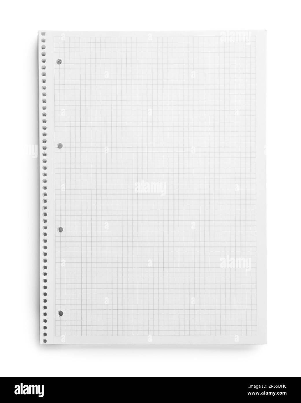Stack of checkered paper sheets on white background, top view Stock ...