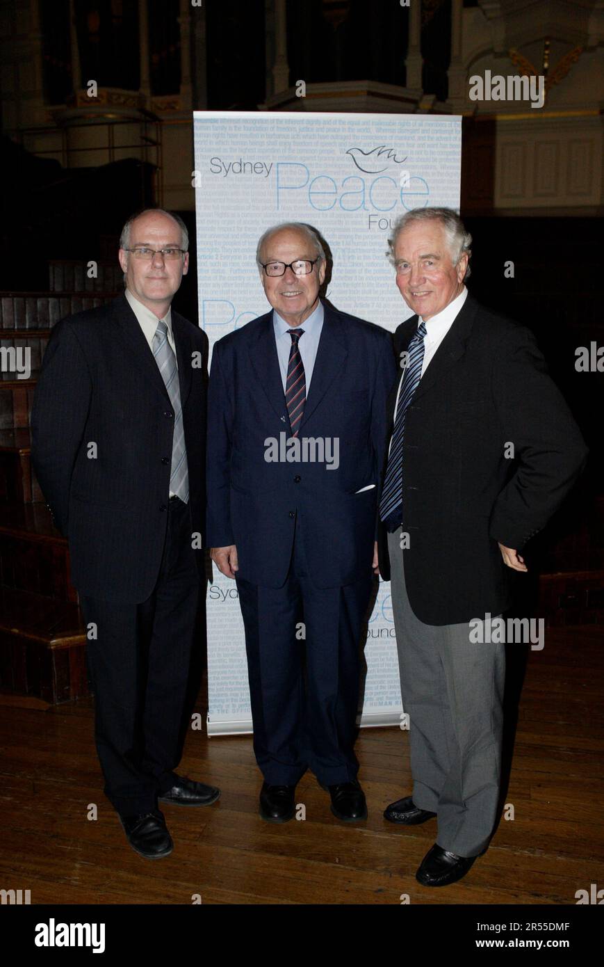 From left: Tony Pooley (Deputy Lord Mayor of Sydney), Hans Blix and Professor Stuart Rees A.M ...