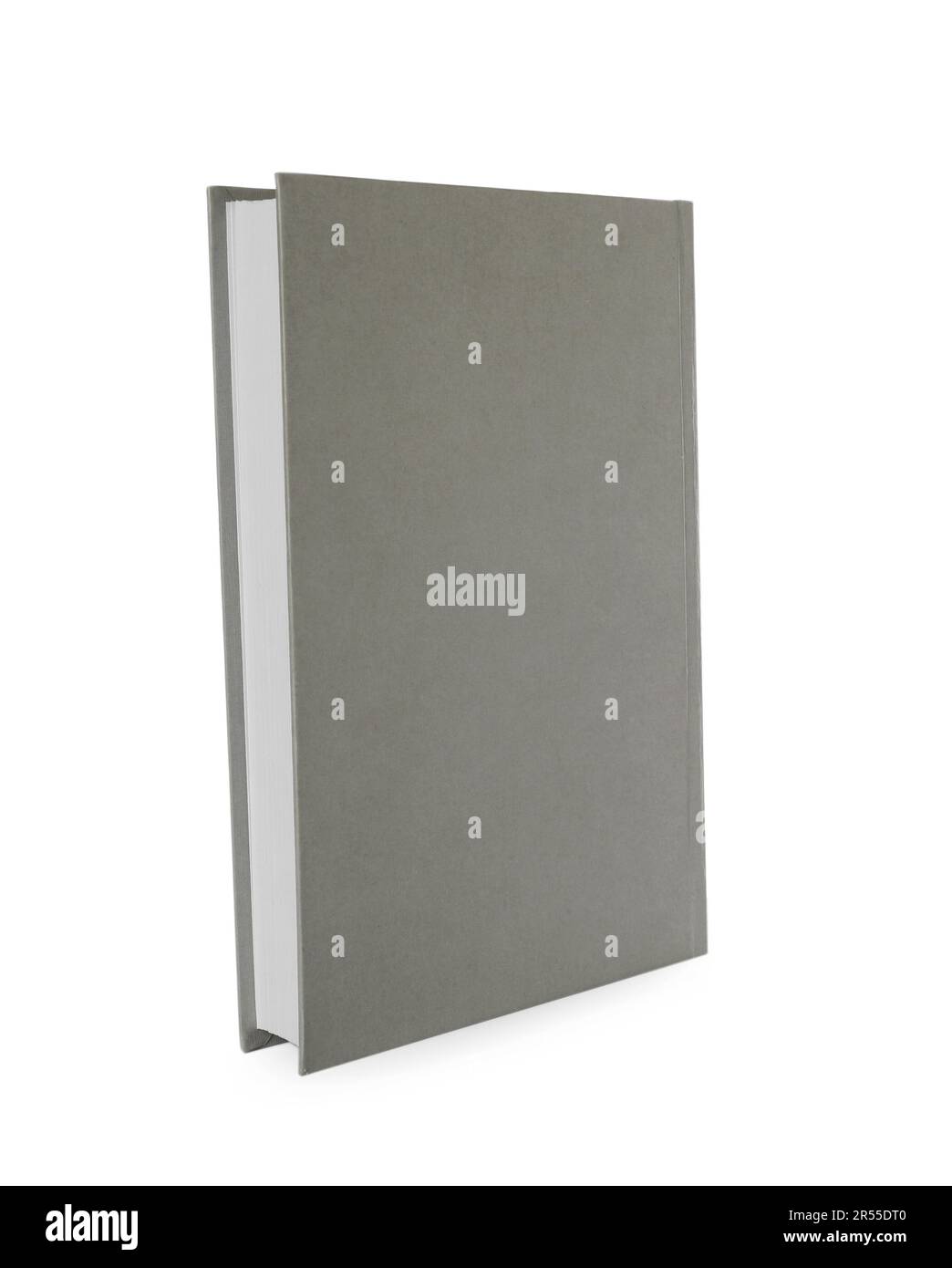 Closed book with grey hard cover isolated on white Stock Photo - Alamy