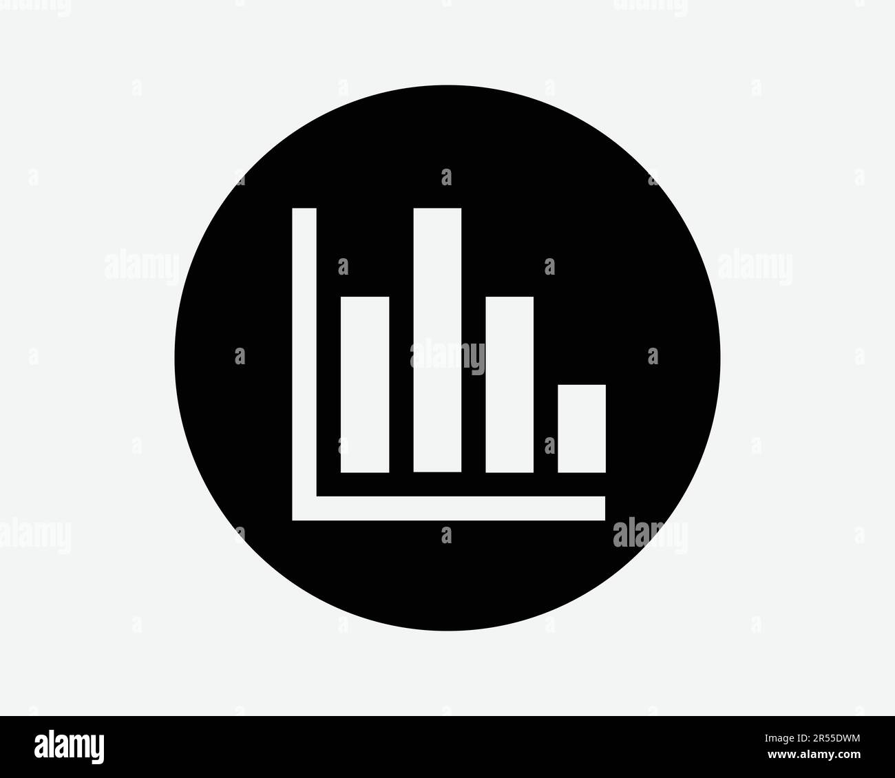 Round Bar Chart Icon. Business Finance Economy Market Profits Revenue ...