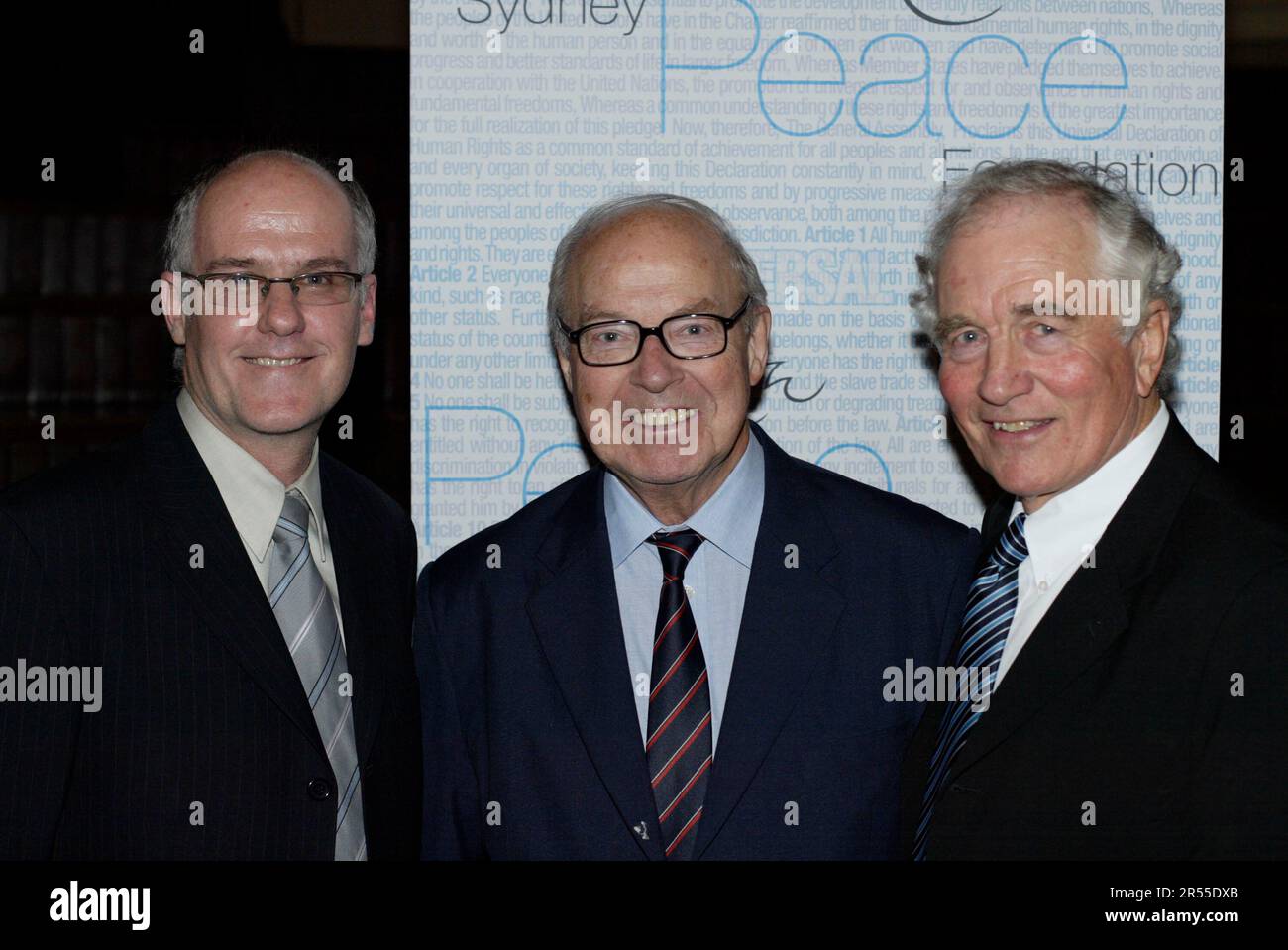 From left: Tony Pooley (Deputy Lord Mayor of Sydney), Hans Blix and ...