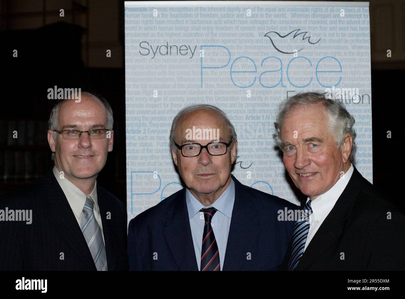 From left: Tony Pooley (Deputy Lord Mayor of Sydney), Hans Blix and ...