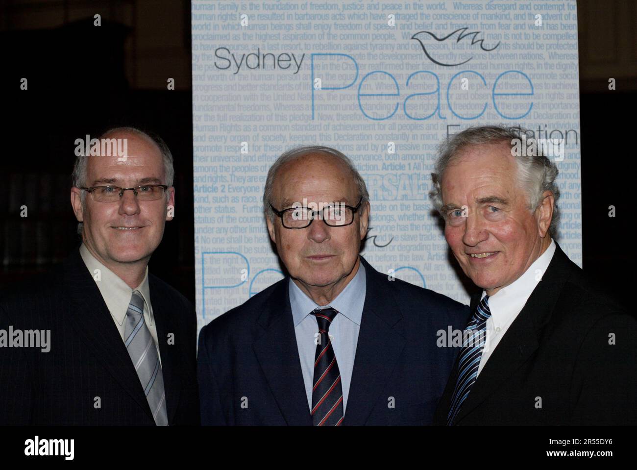 From left: Tony Pooley (Deputy Lord Mayor of Sydney), Hans Blix and ...