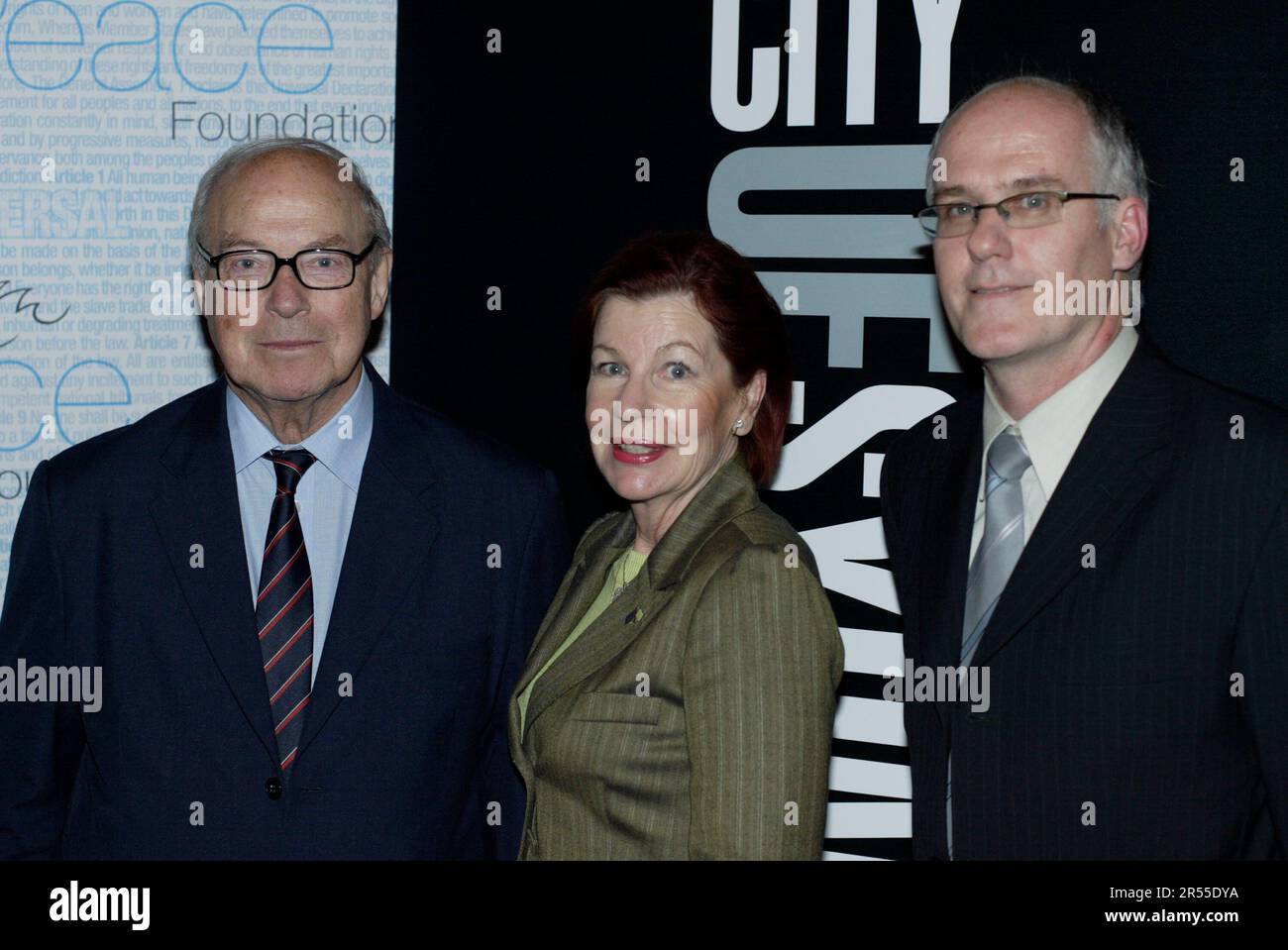 From left: Hans Blix, Ambassador of Sweden Her Excellency Karin Ehnbom ...