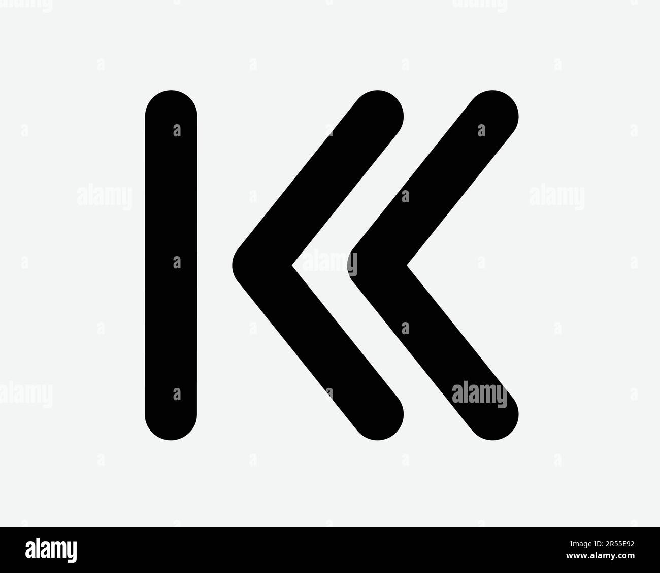 Skip Backwards Icon. Backward Previous Arrow Media Music Control Button Navigation Sign Symbol ...