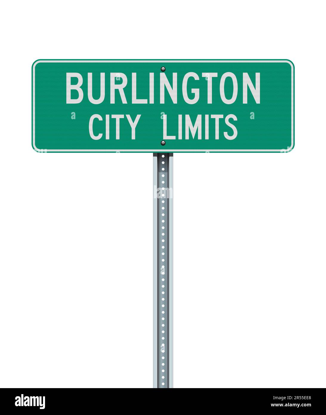 Vector illustration of the Burlington (North Carolina) City Limit green ...