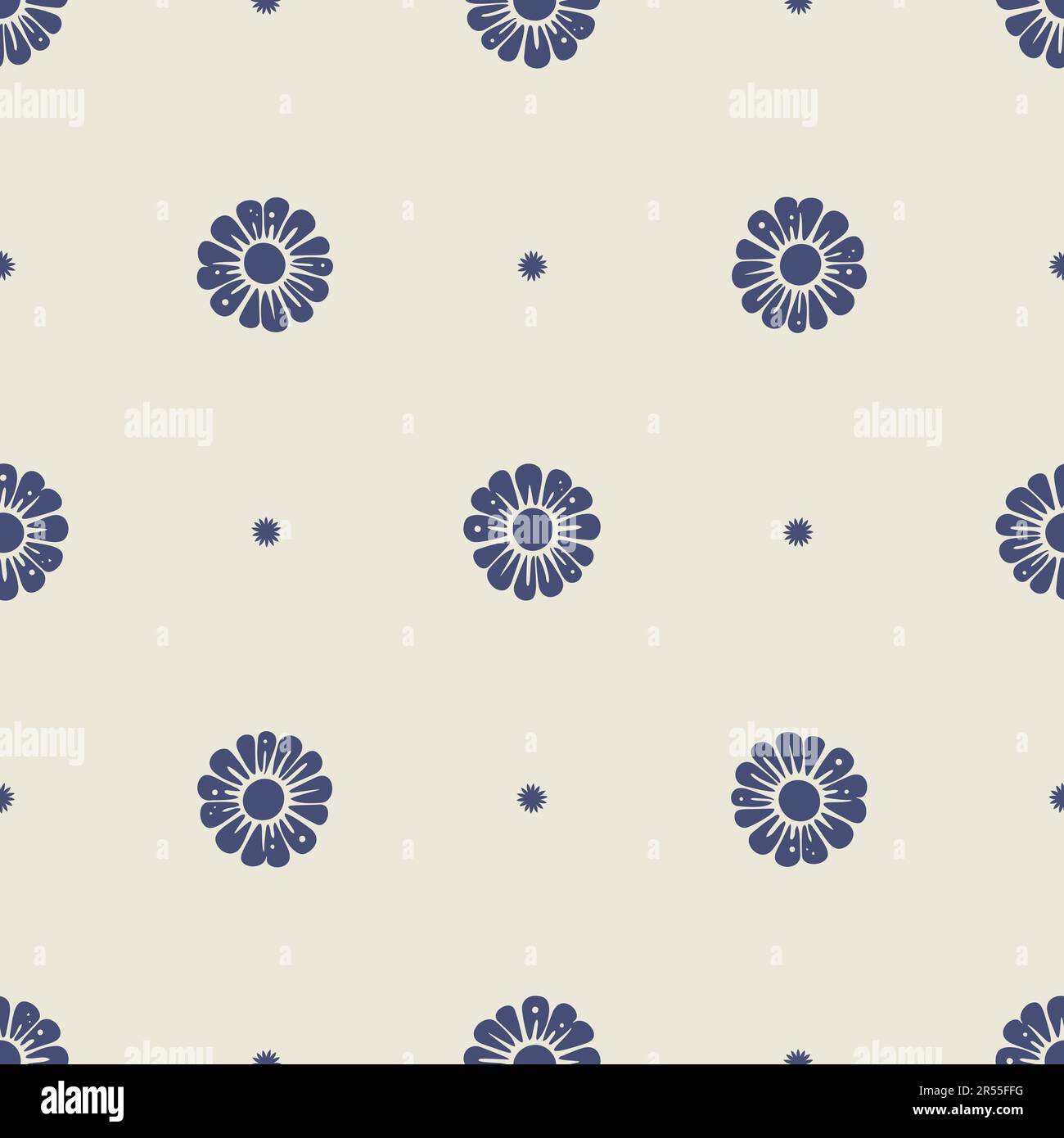 Quirky floral lino cut motif vector pattern. Seamless decoration of ...