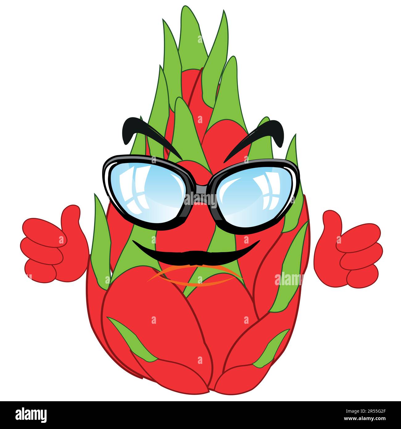 Fruit dragon fruit cartoon on white background is insulated Stock ...