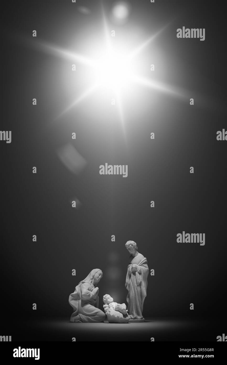 Nativity bethlehem jesus art Black and White Stock Photos & Images - Alamy