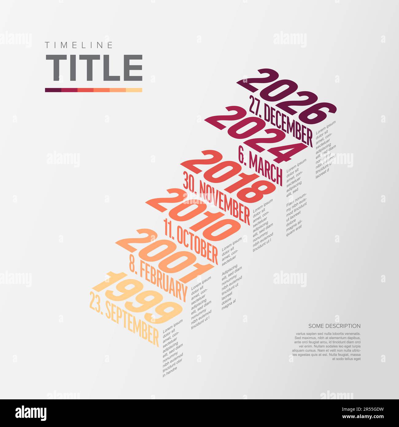 Vector Infographic typographic timeline report template with the ...