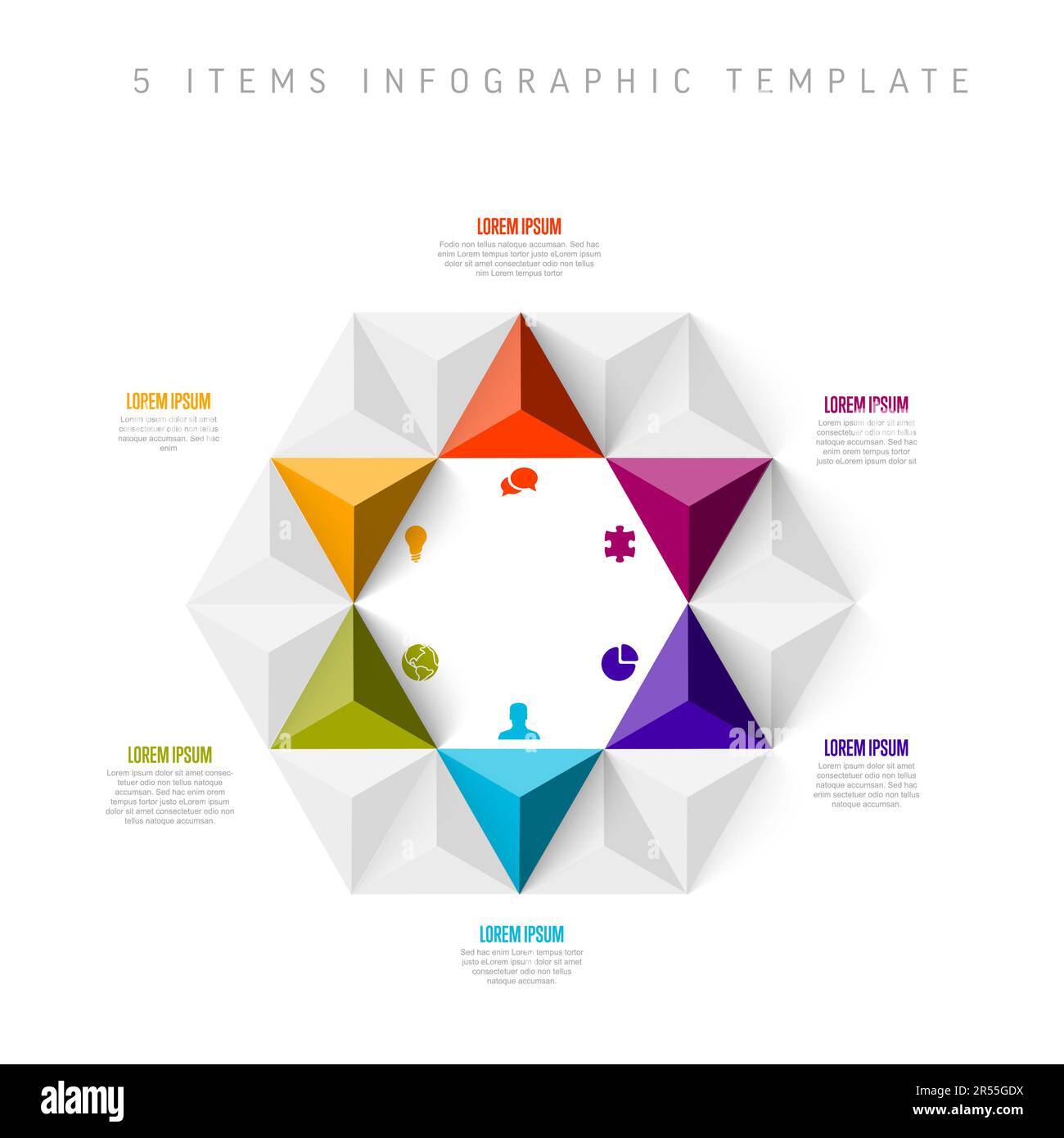 Vector multipurpose Infographic template with title and six elements ...