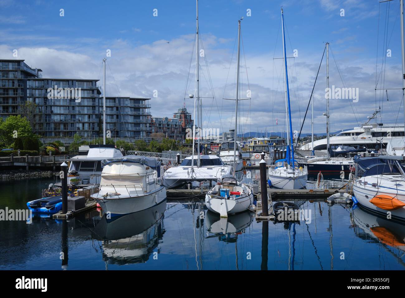 Marina at the harbourside in Victoria, Vancouver Island, British ...