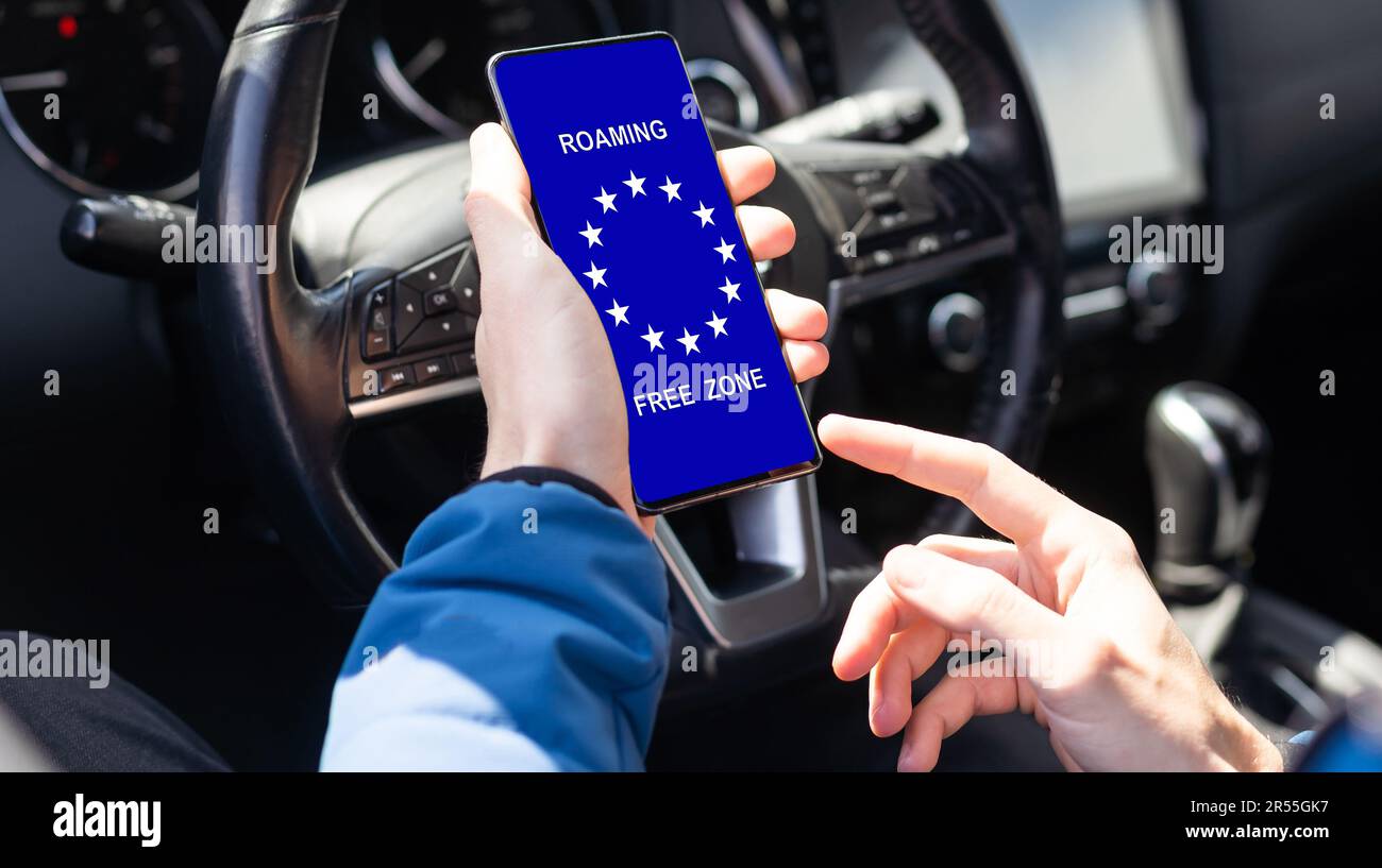 Free Roaming in the Euro zone, EU. Cellphone Stock Photo - Alamy