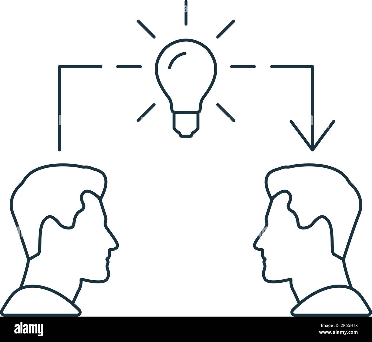 Share idea icon. Monochrome simple sign from idea collection. Share ...