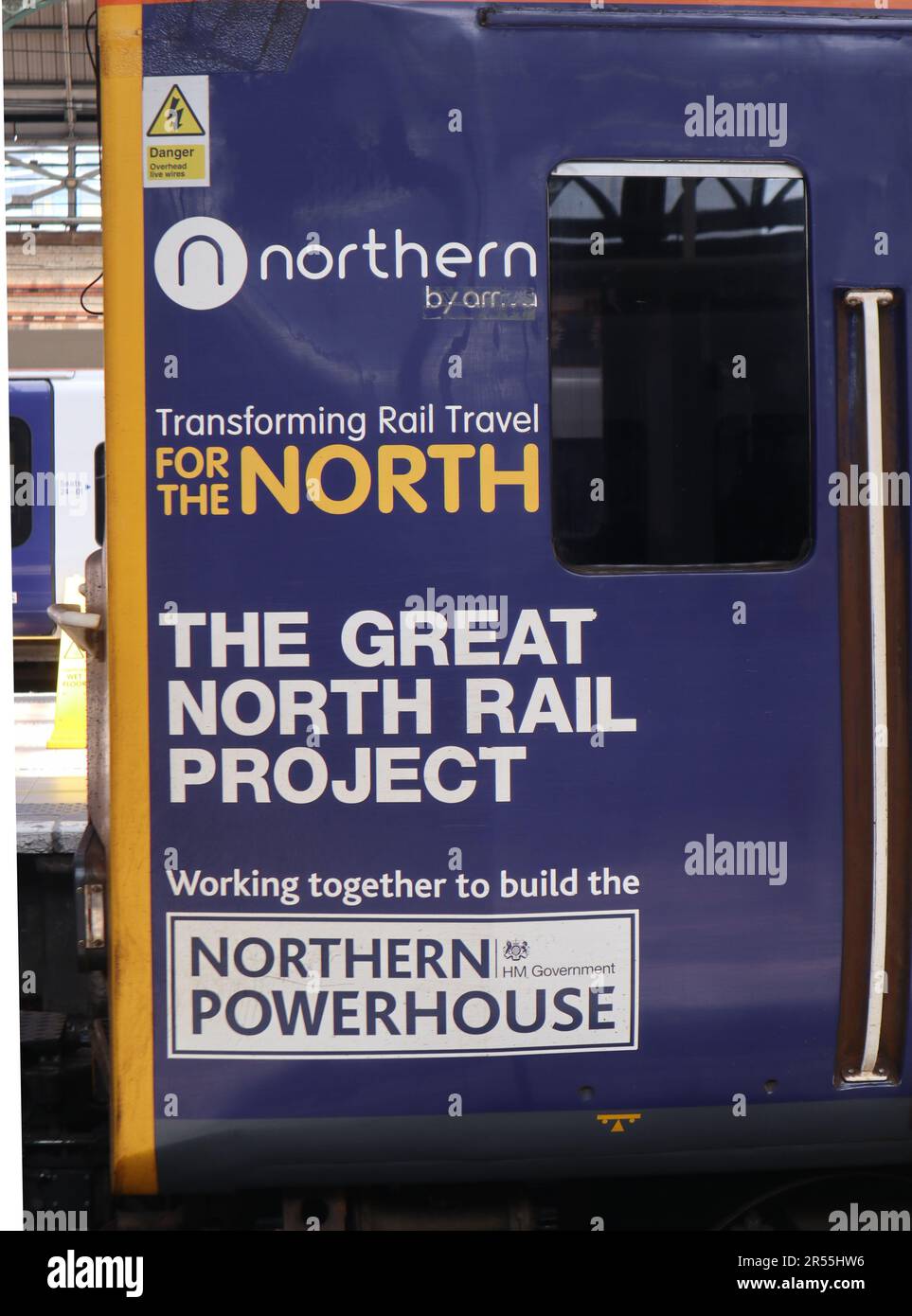 Manchester, UK 27 May 2023 The Northern Powerhouse advertising fitted ...