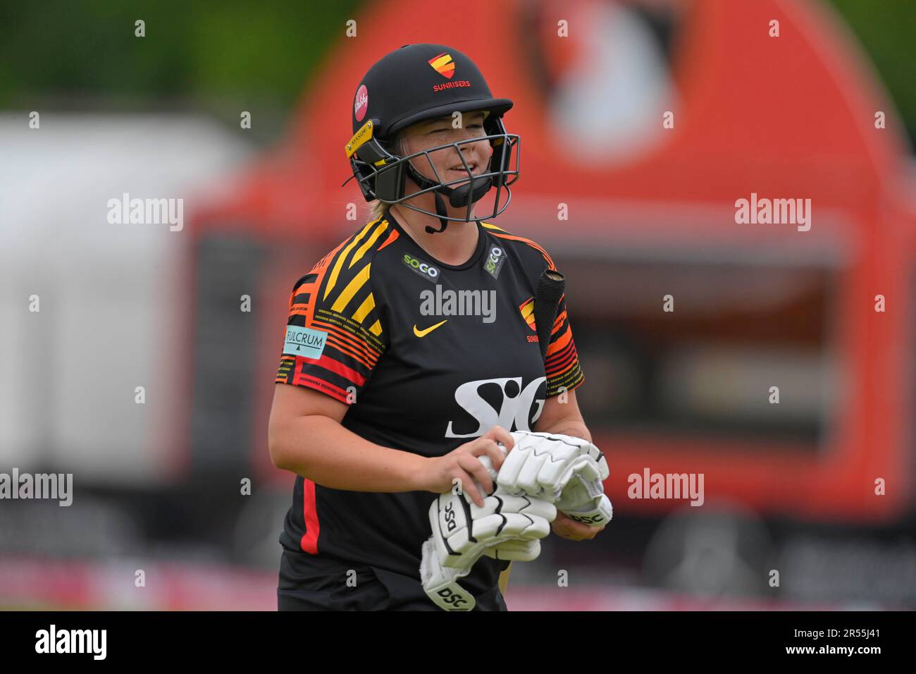 Northampton May 31 : DANÉ van NIEKERK of Sunrisers leaves the field ...