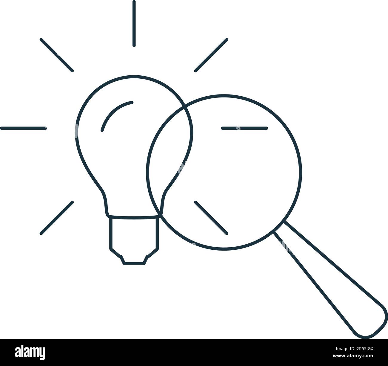 Search idea icon. Monochrome simple sign from idea collection. Search ...