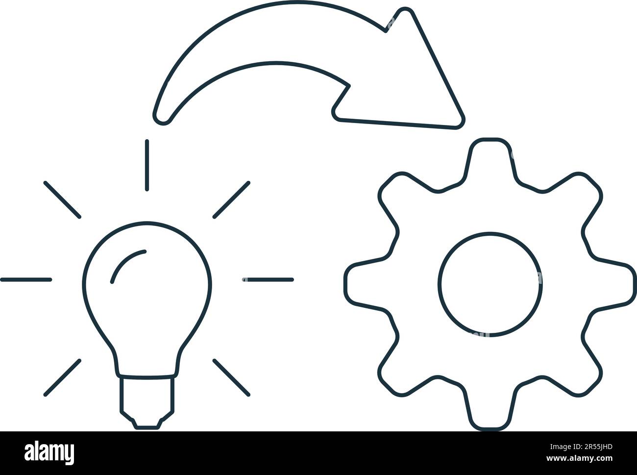 Idea execution icon. Monochrome simple sign from idea collection. Idea ...