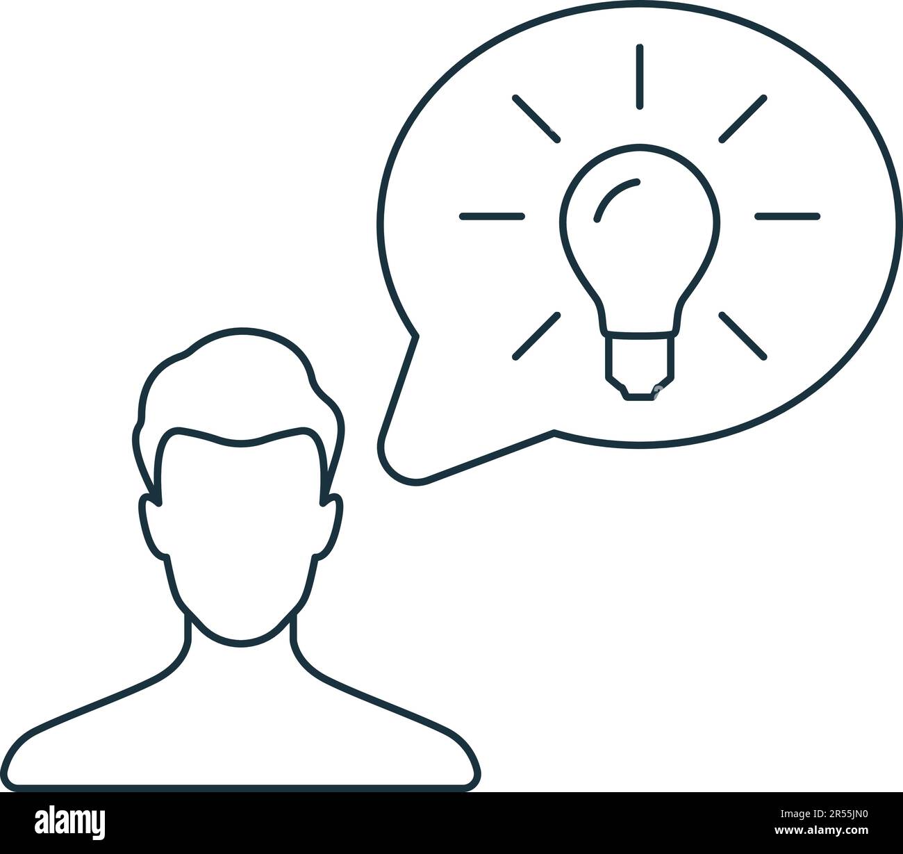 New idea icon. Monochrome simple sign from idea collection. New idea ...