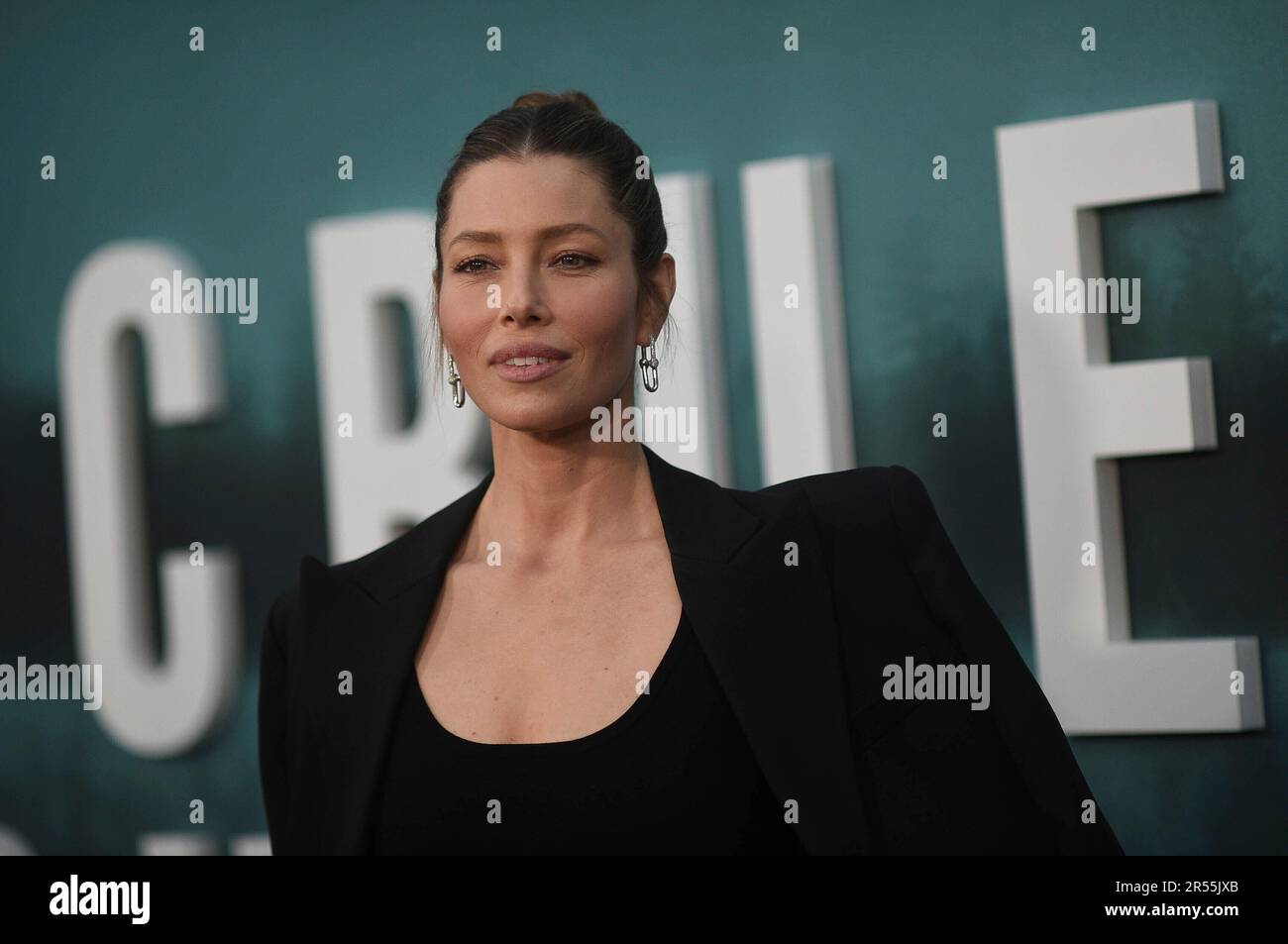 Jessica Biel arrives at the season two premiere of "Cruel Summer" on ...