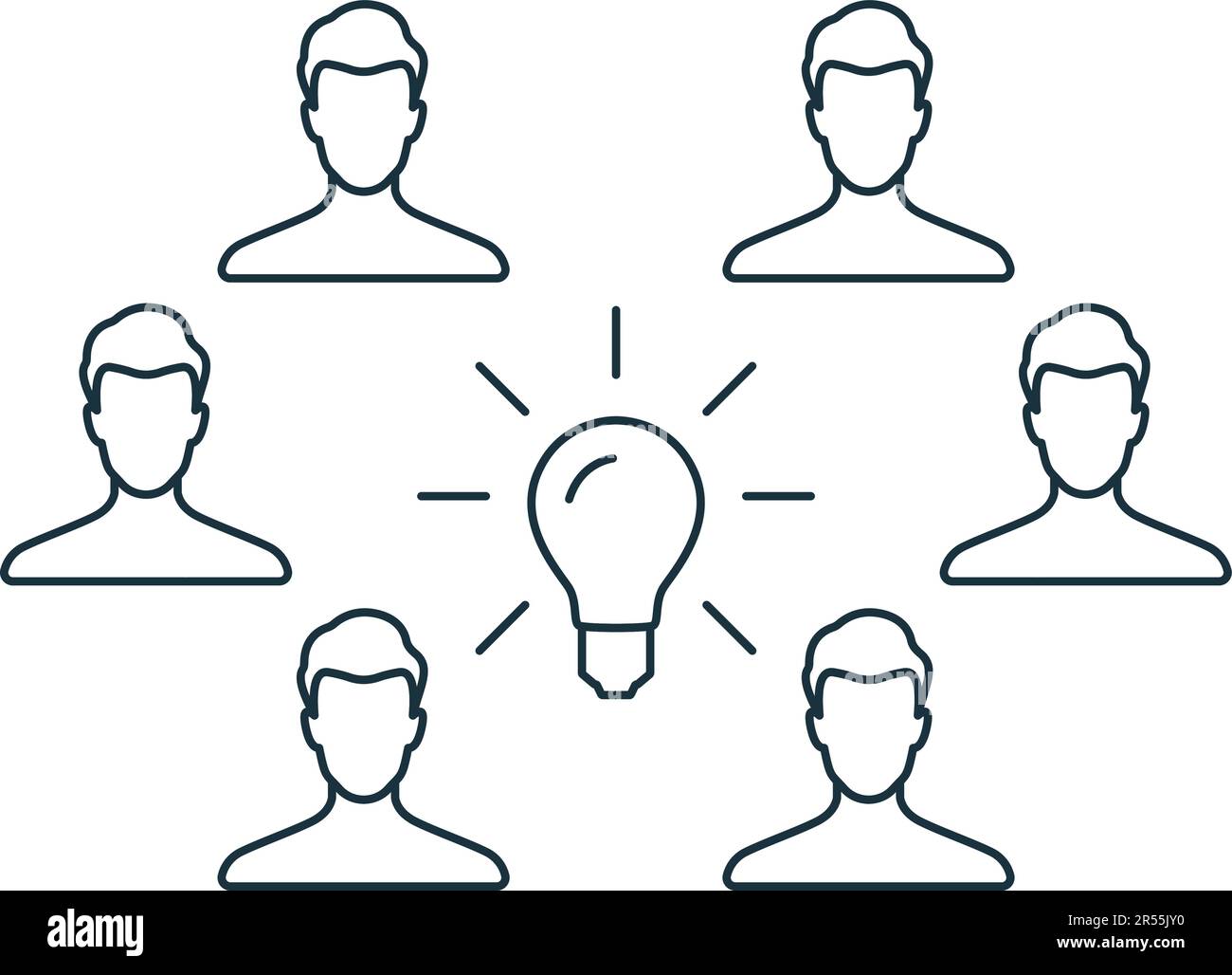 Group idea icon. Monochrome simple sign from idea collection. Group ...