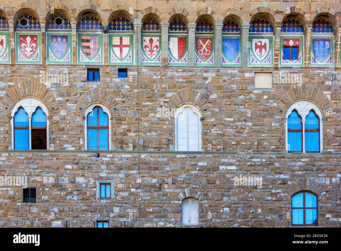 Palace Wall with coats of arms Stock Photo - Alamy