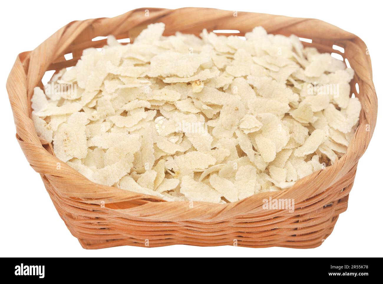 Flattened rice of South East Asia fresh and closeup Stock Photo - Alamy