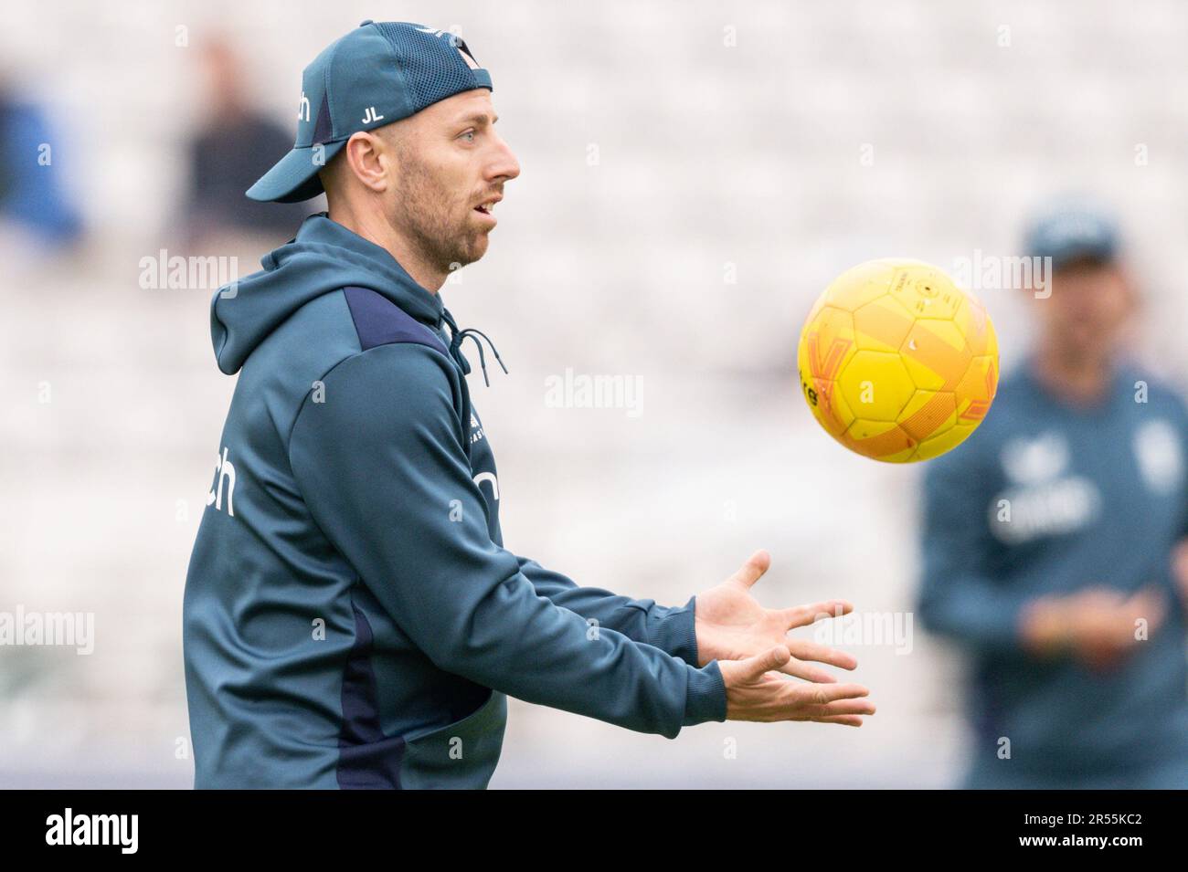 Jack Leach of England during prematch warm up before the LV= Insurance ...