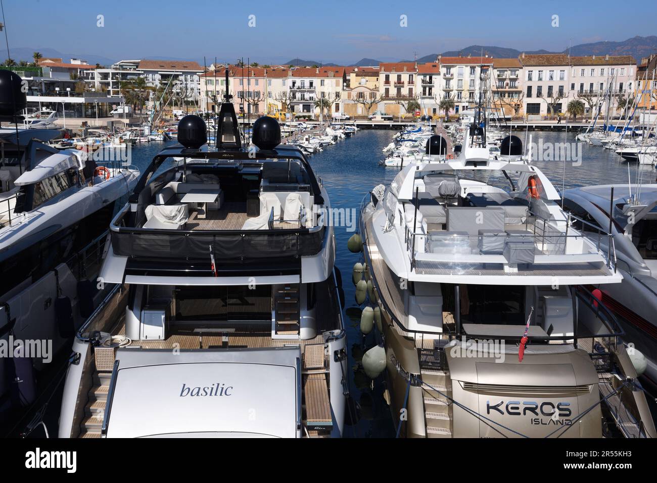 Luxury Yachts Moored in the Old Port, Harbour or Harbor Saint Raphael ...