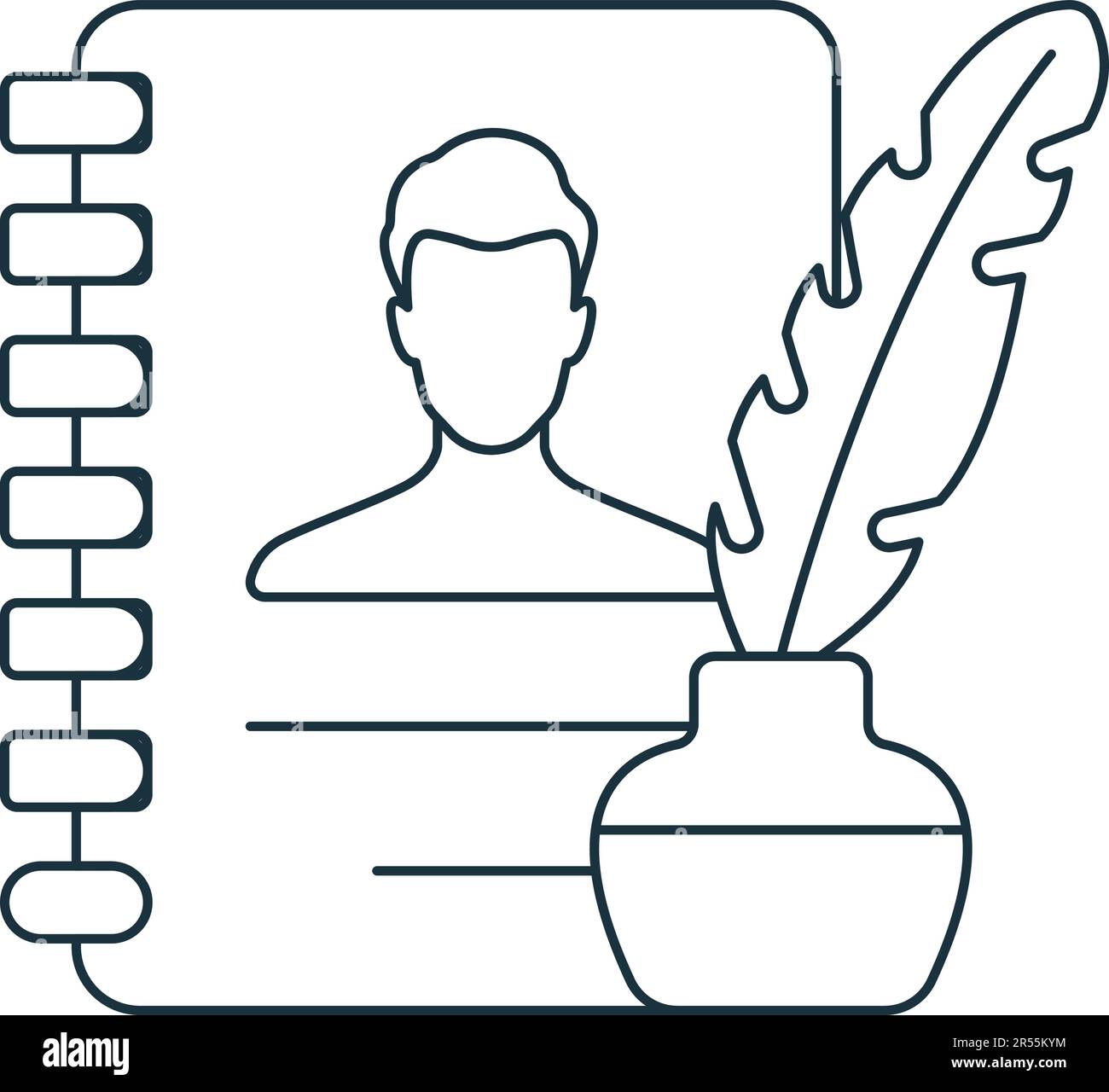 Authorship icon. Monochrome simple sign from intellectual property ...