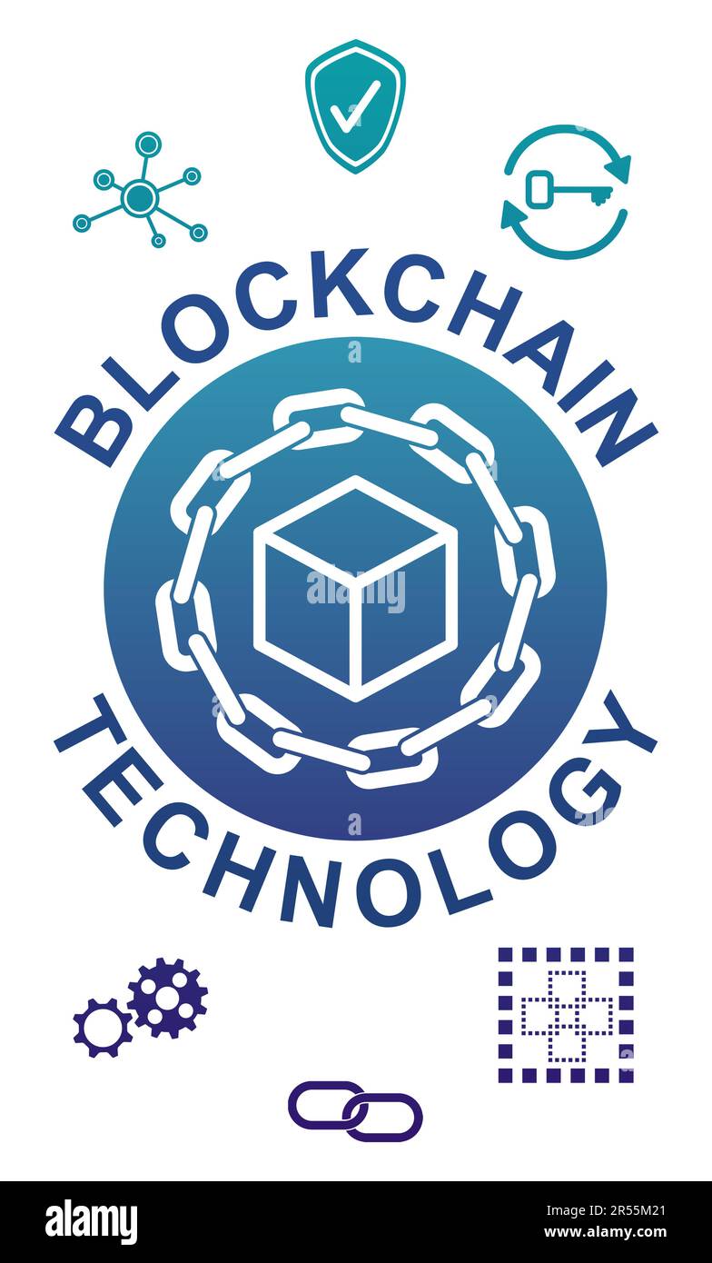 Blockchain concept drawn on a white background Stock Photo - Alamy