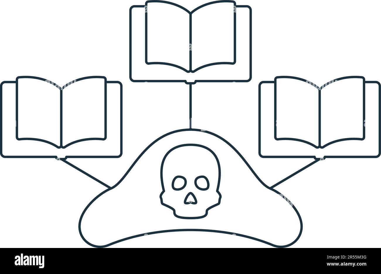 Intellectual piracy icon. Monochrome simple sign from intellectual ...