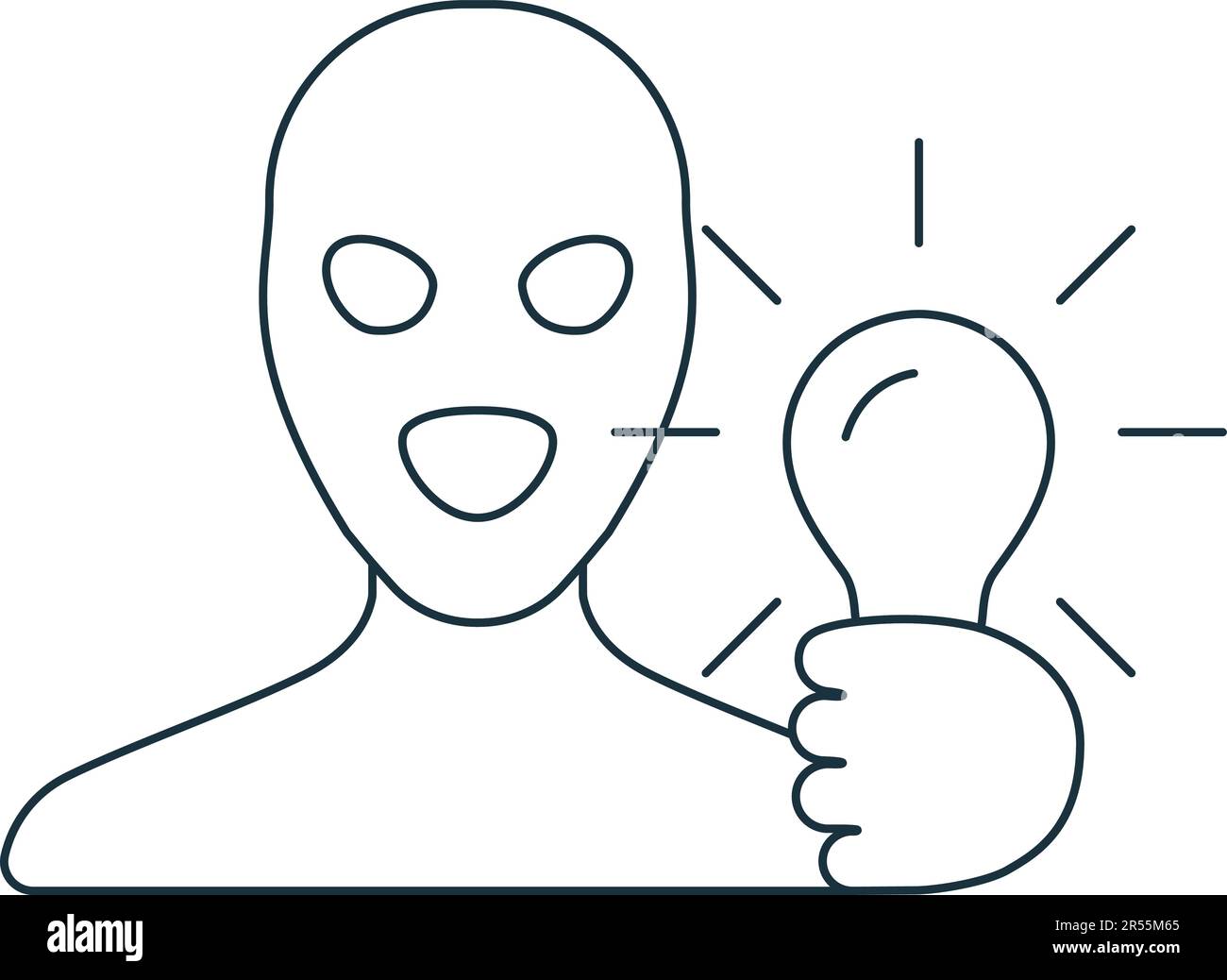 Theft of idea icon. Monochrome simple sign from intellectual property ...