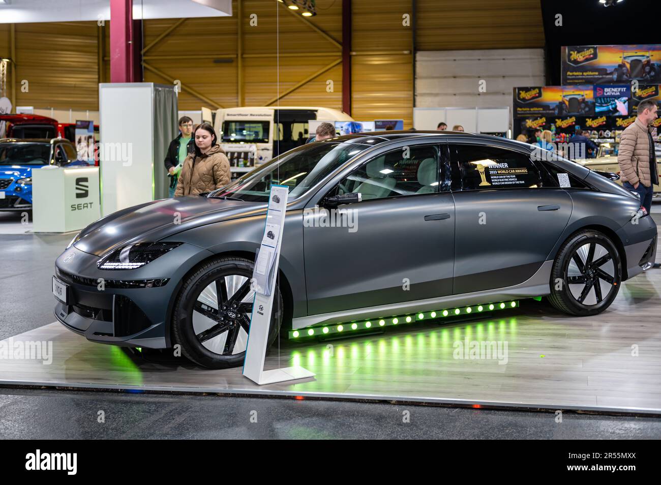 Riga, Latvia, April 28, 2023: electric supercar Hyundai Ioniq 6 ...