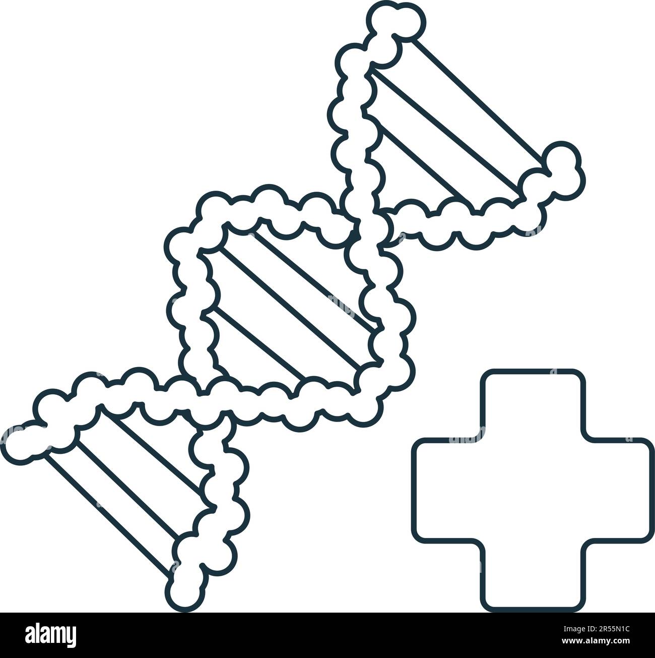 Medical genetics icon. Monochrome simple sign from medical speialist ...