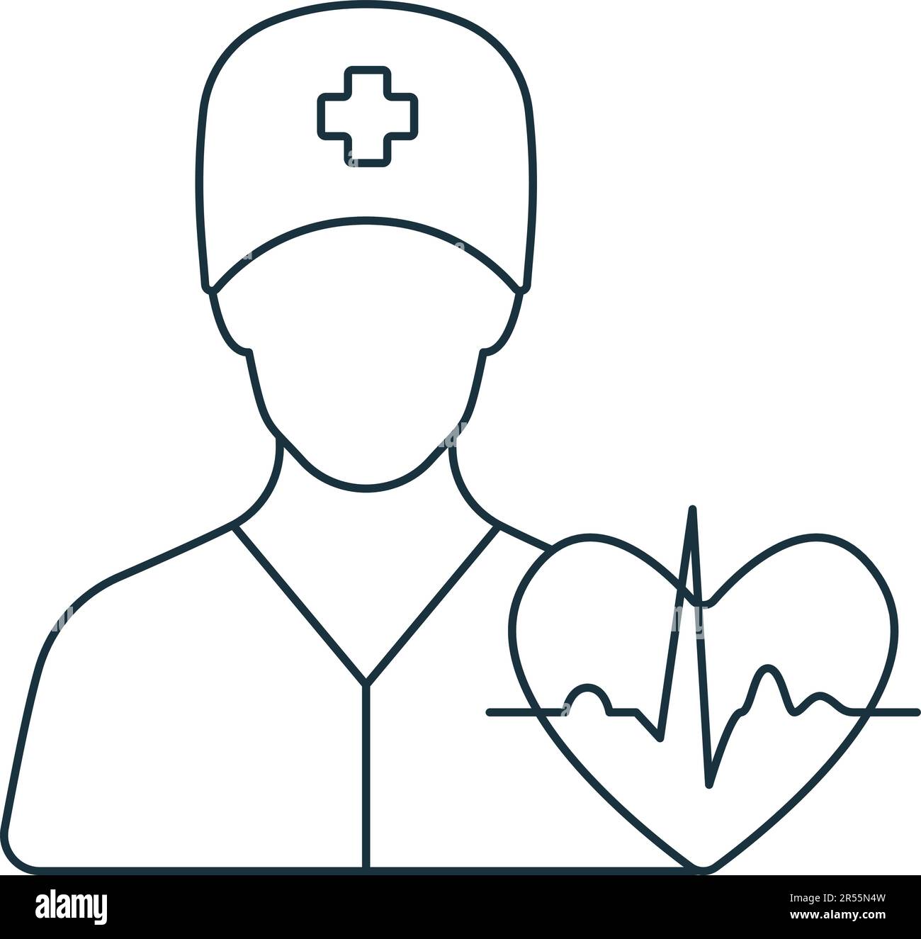 Cardiologist icon. Monochrome simple sign from medical speialist ...