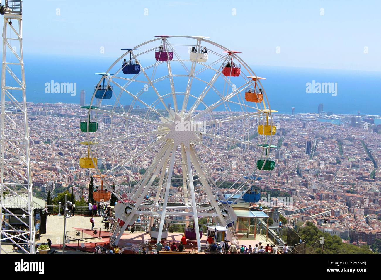 Giant Wheel at Mount Tibidabo, Barcelona , Spain which serves as a ...