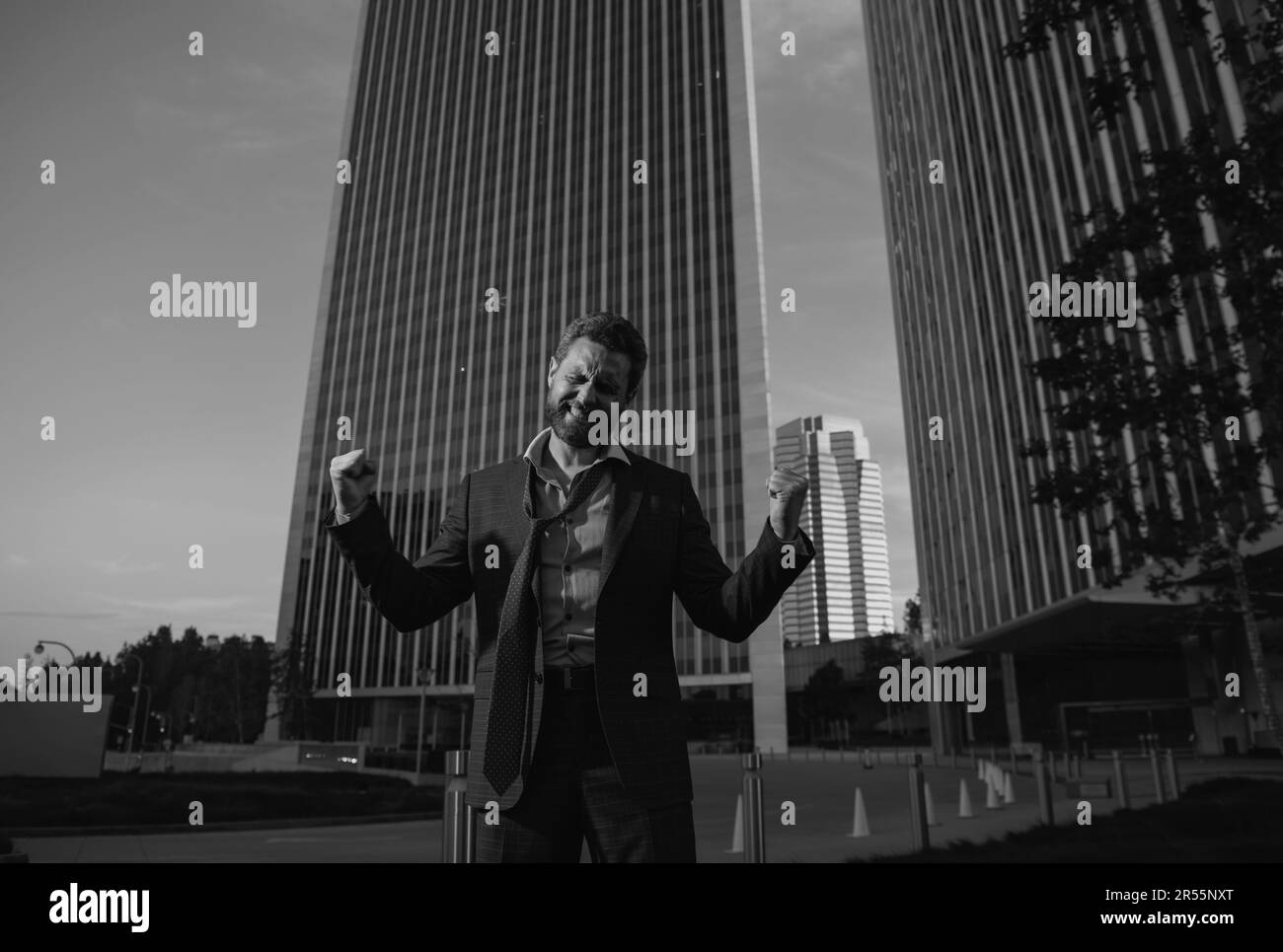 OMG businessman is crying, bad feelings. Cry man. Negative emotion ...