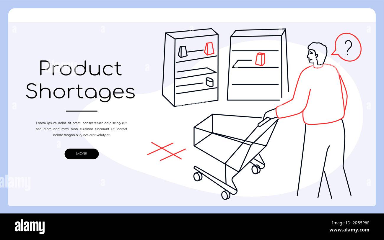 Product shortage - modern colorful line design style banner Stock ...