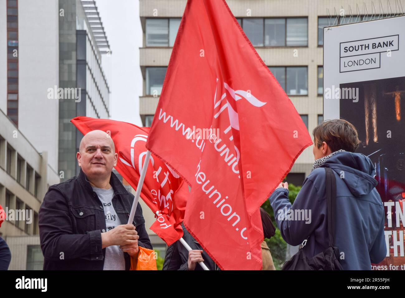 London, England, UK. 1st June, 2023. Unite picket line outside St ...